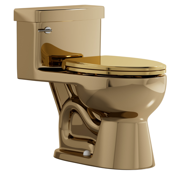 Be Unwhite One-Piece Golden Toilet Round Base - Be UnWhite
